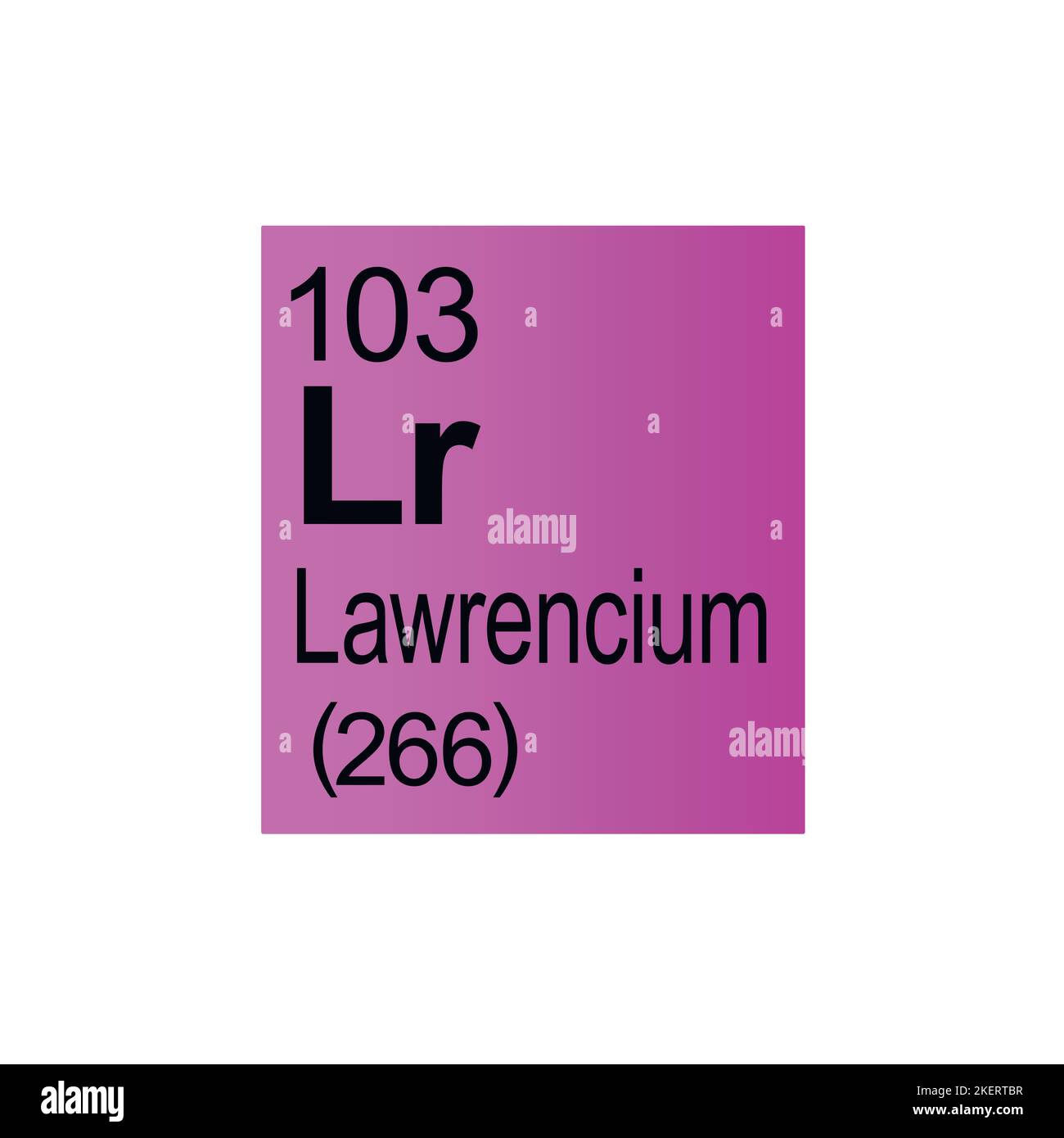 Lawrencium chemical element of Mendeleev Periodic Table on pink ...