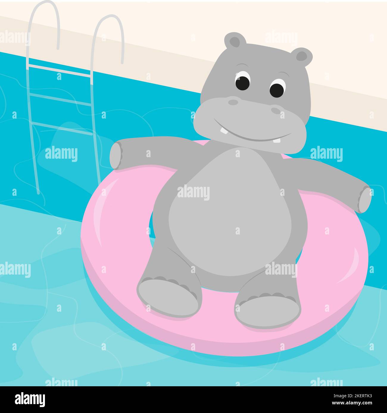 Cute hippo cartoon hi-res stock photography and images - Alamy