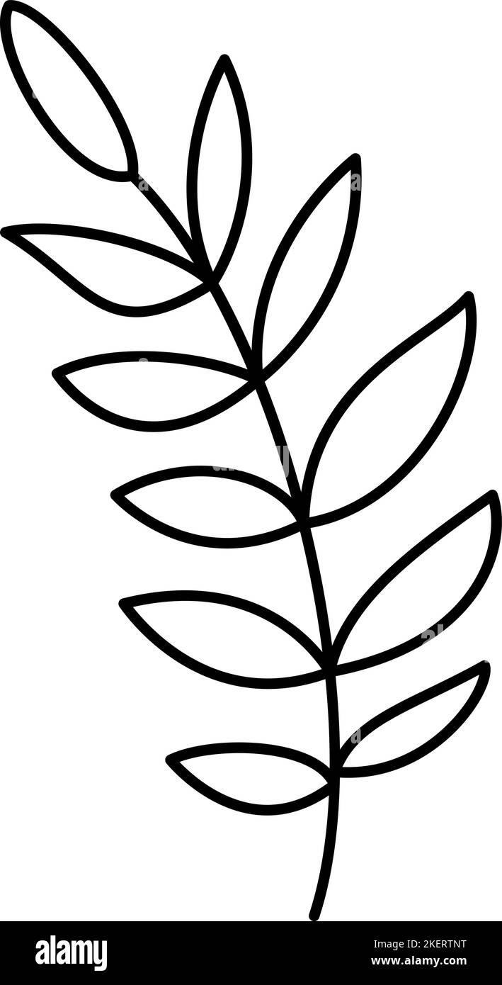 Branch outline vector icon. Thin line black branch icon, flat vector ...