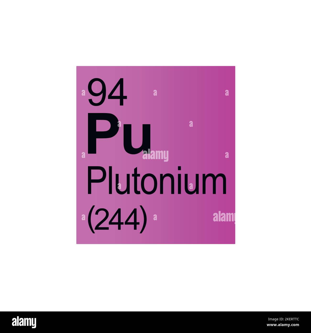 Plutonium chemical element of Mendeleev Periodic Table on pink background. Colorful vector ...