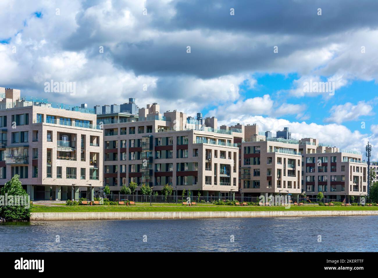 Saint Petersburg, apartment buildings on the banks of the Bolshaya ...