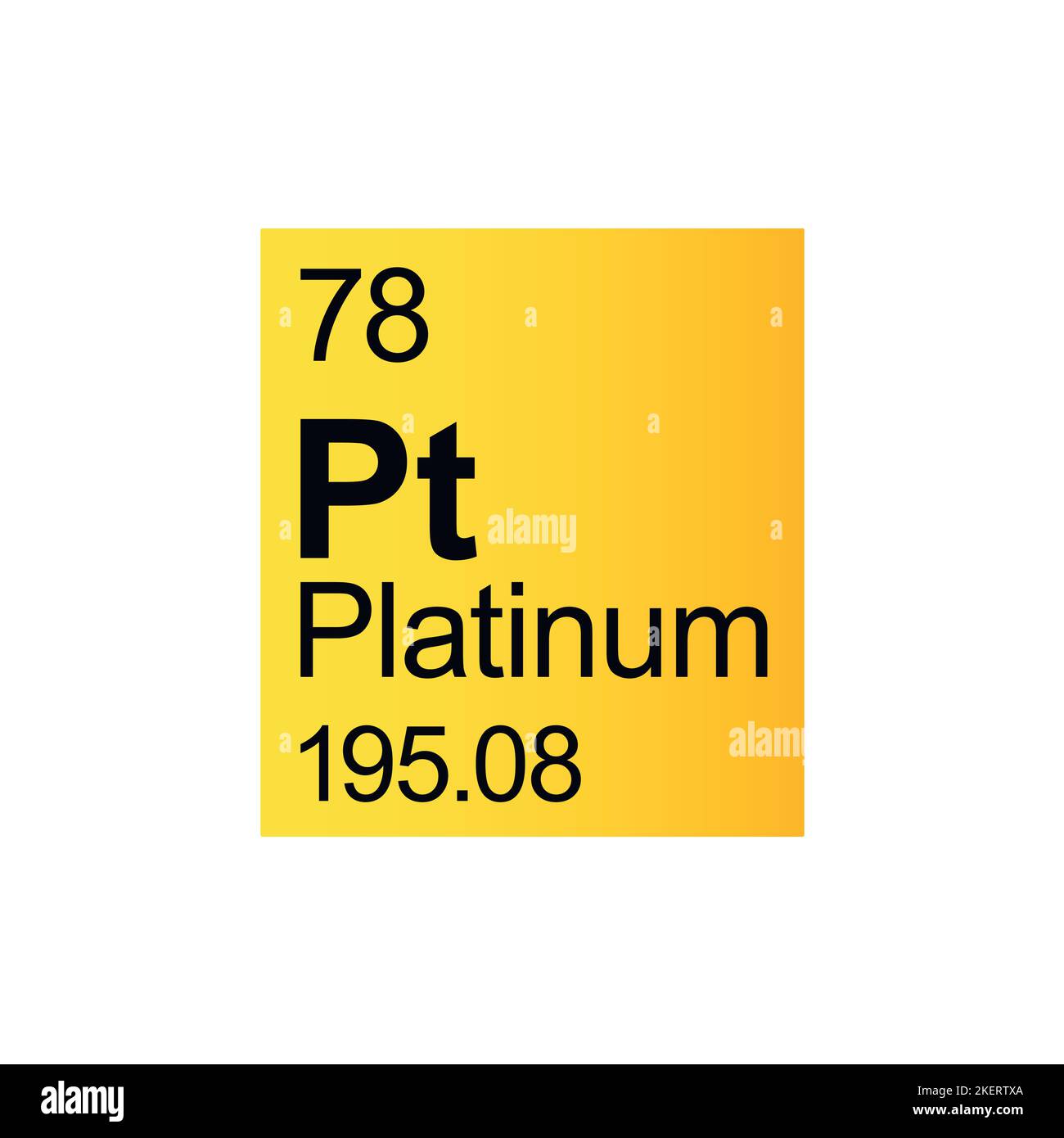 Platinum chemical element of Mendeleev Periodic Table on yellow ...