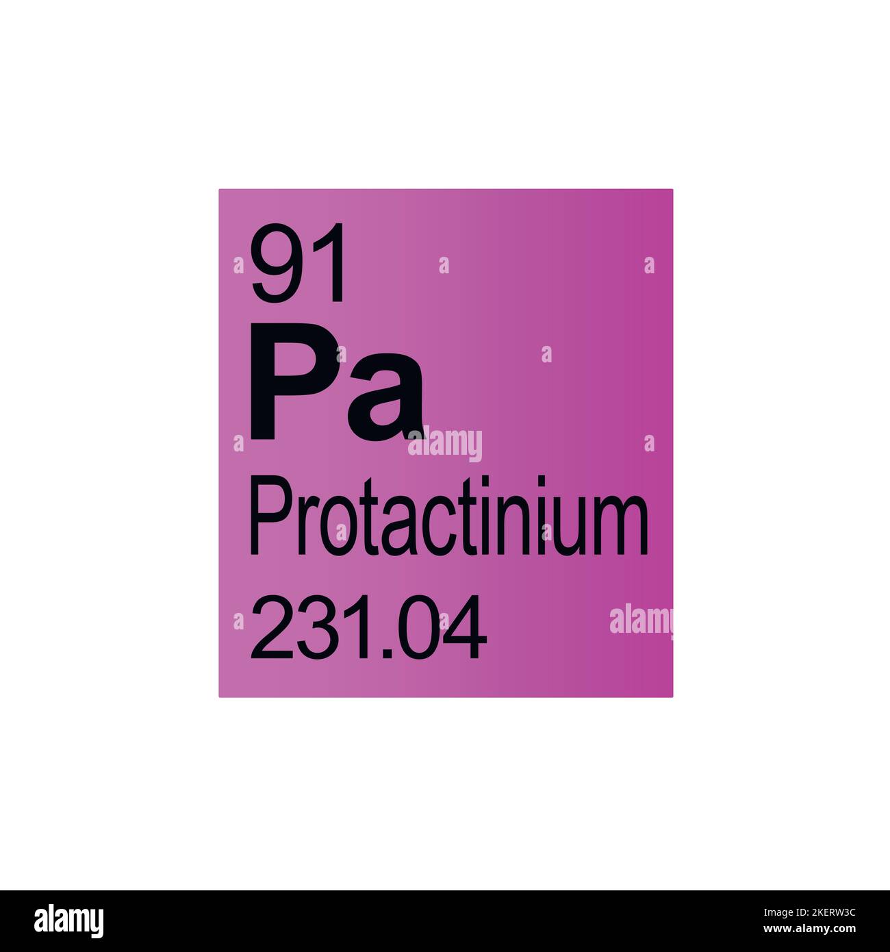 Protactinium chemical element of Mendeleev Periodic Table on pink ...