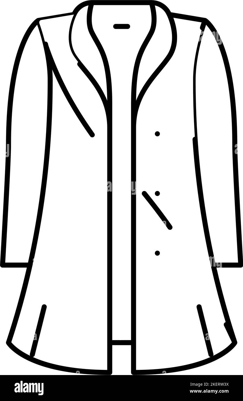 wool jacket outerwear female line icon vector illustration Stock Vector ...