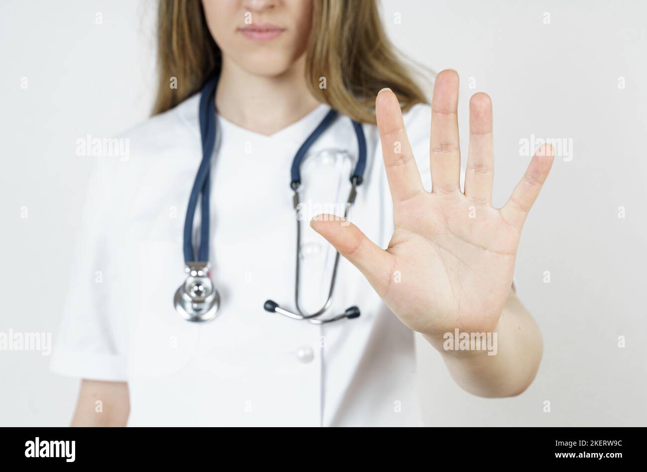 Medicine and health concept. The doctor makes a countdown with his ...