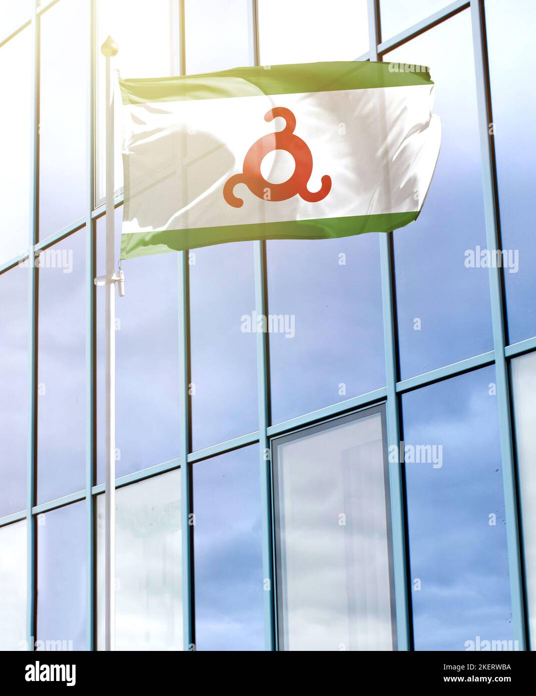 Flag of Ingushetia on a flagpole Stock Photo - Alamy