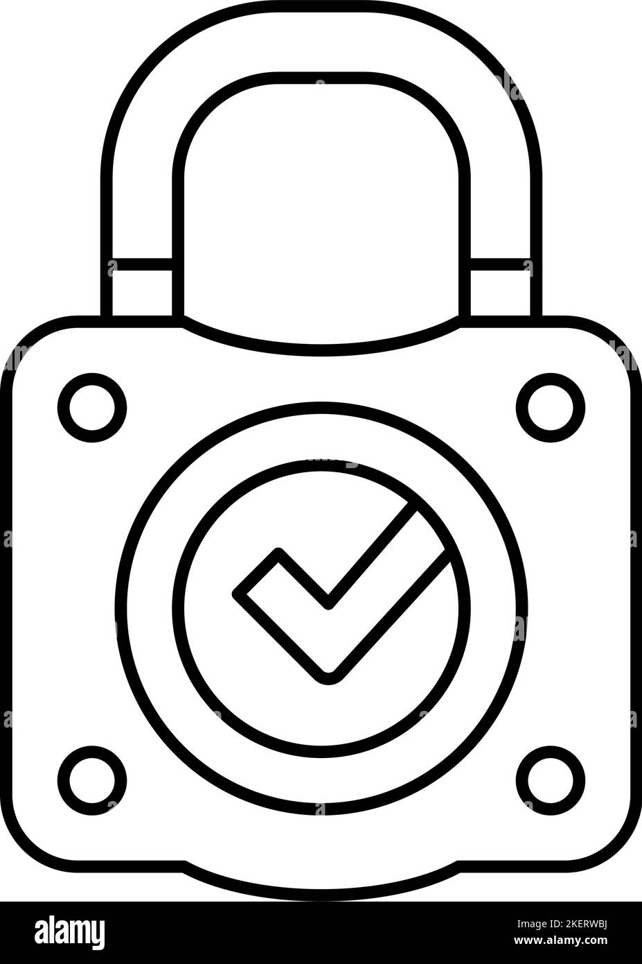 safety padlock line icon vector illustration Stock Vector Image & Art ...