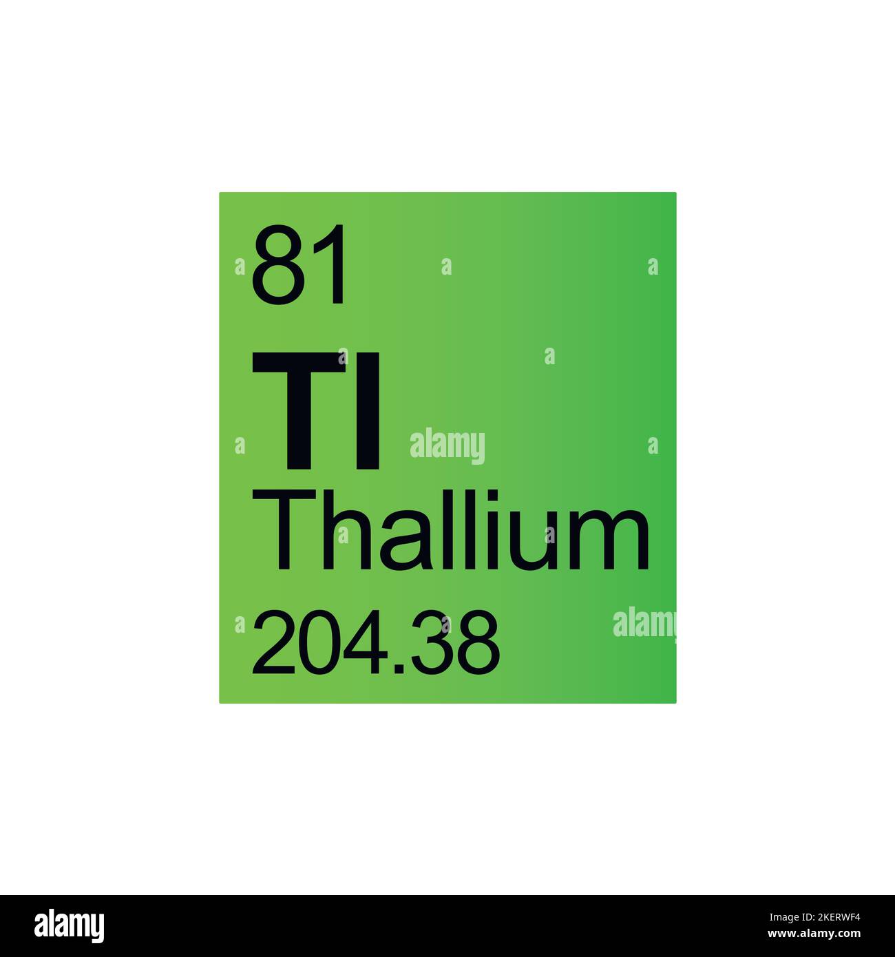 Thallium chemical element of Mendeleev Periodic Table on green ...