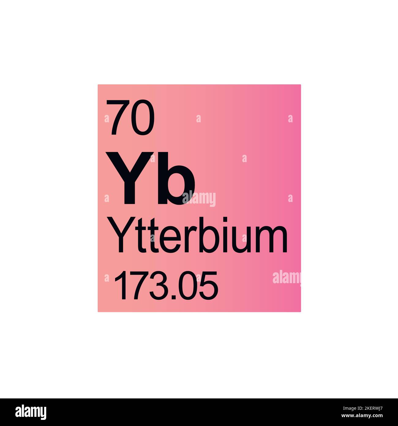 Ytterbium chemical element of Mendeleev Periodic Table on pink ...