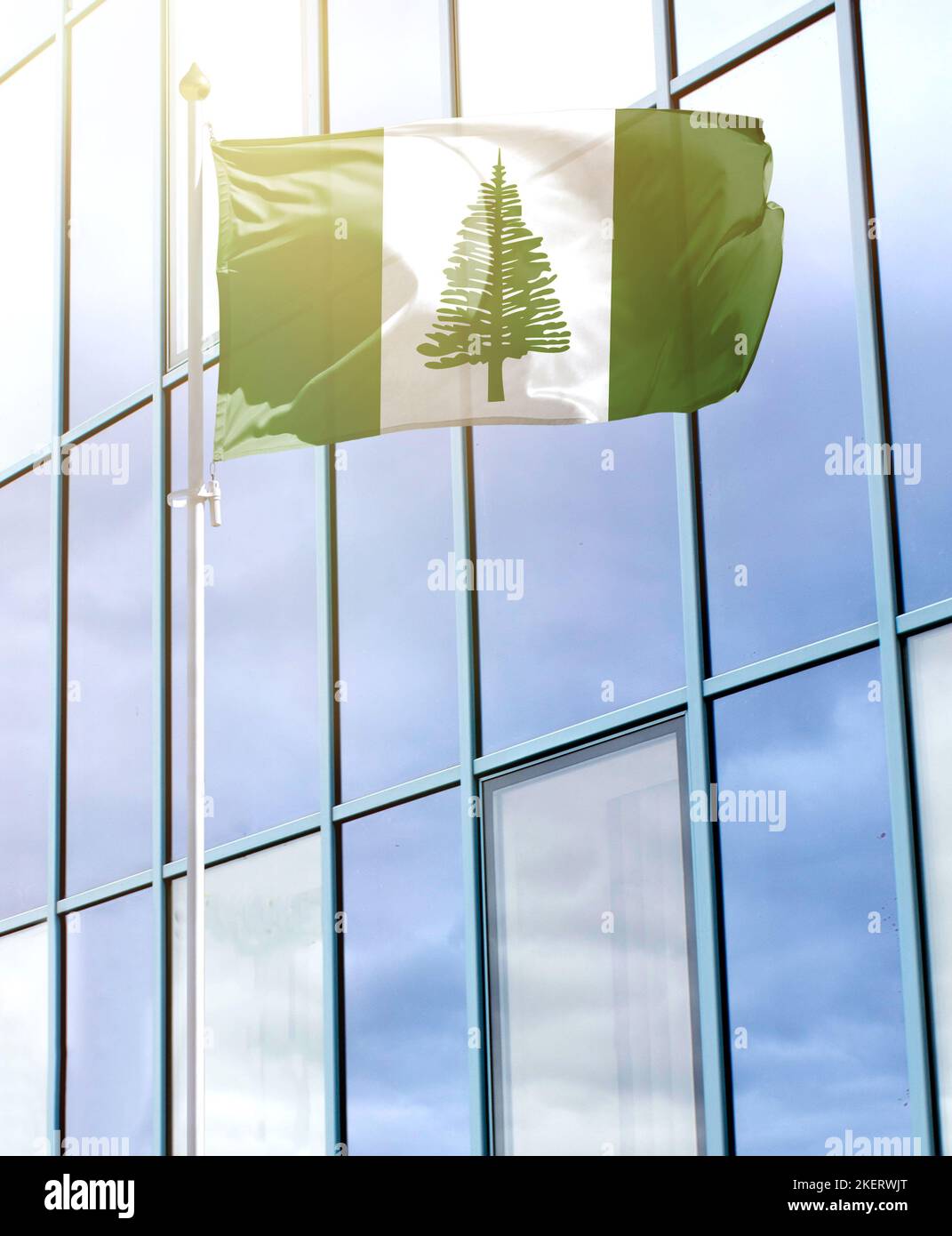 Flag of Norfolk Island on a flagpole Stock Photo - Alamy