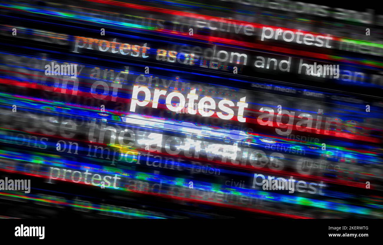 Headline news across international media with Protest and social ...