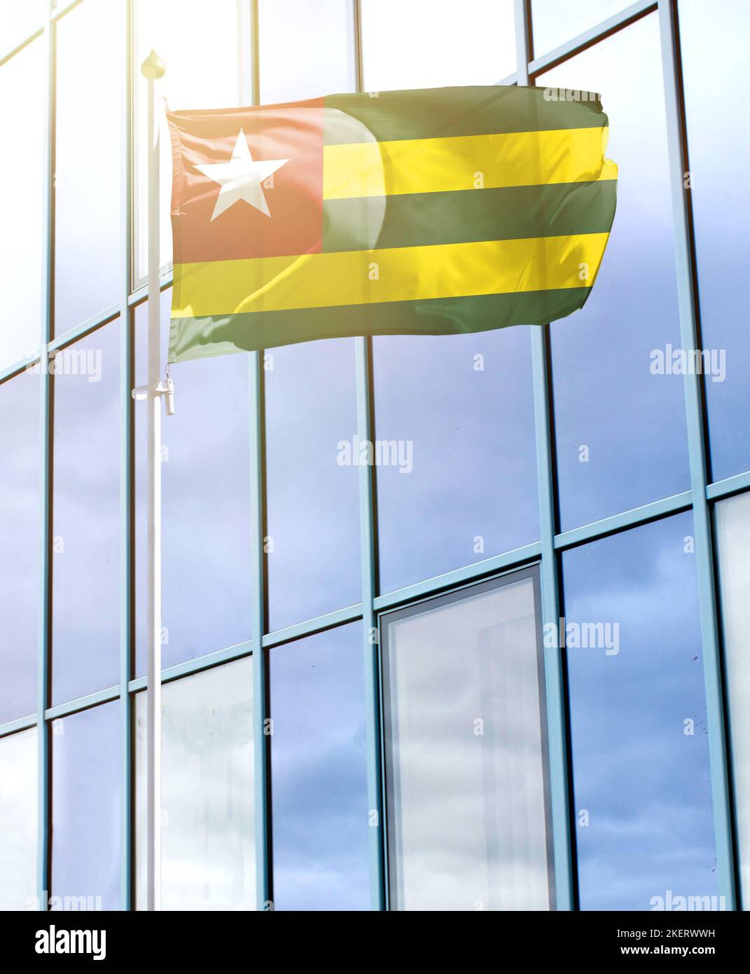 Togo flag on flagpole hi-res stock photography and images - Alamy