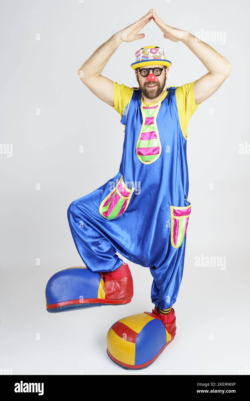 Clown in victory pose hi-res stock photography and images - Alamy