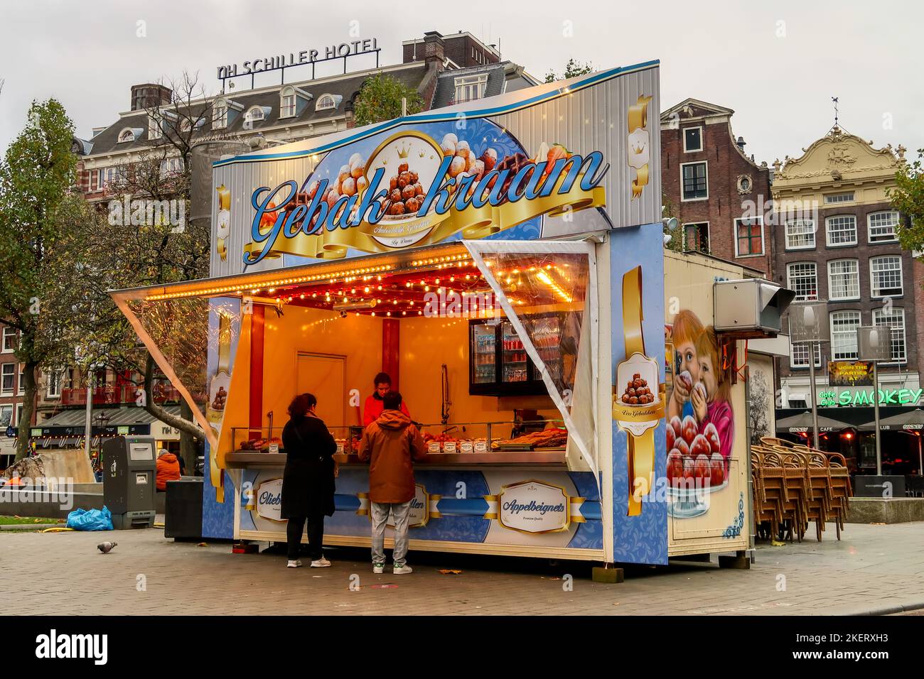 Amsterdam, Netherlands. November 2022. A typical Dutch pastry stand ...
