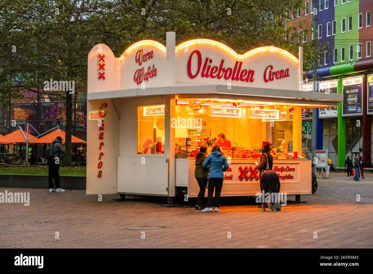 Amsterdam, Netherlands. November 2022. A typical Dutch pastry stand ...
