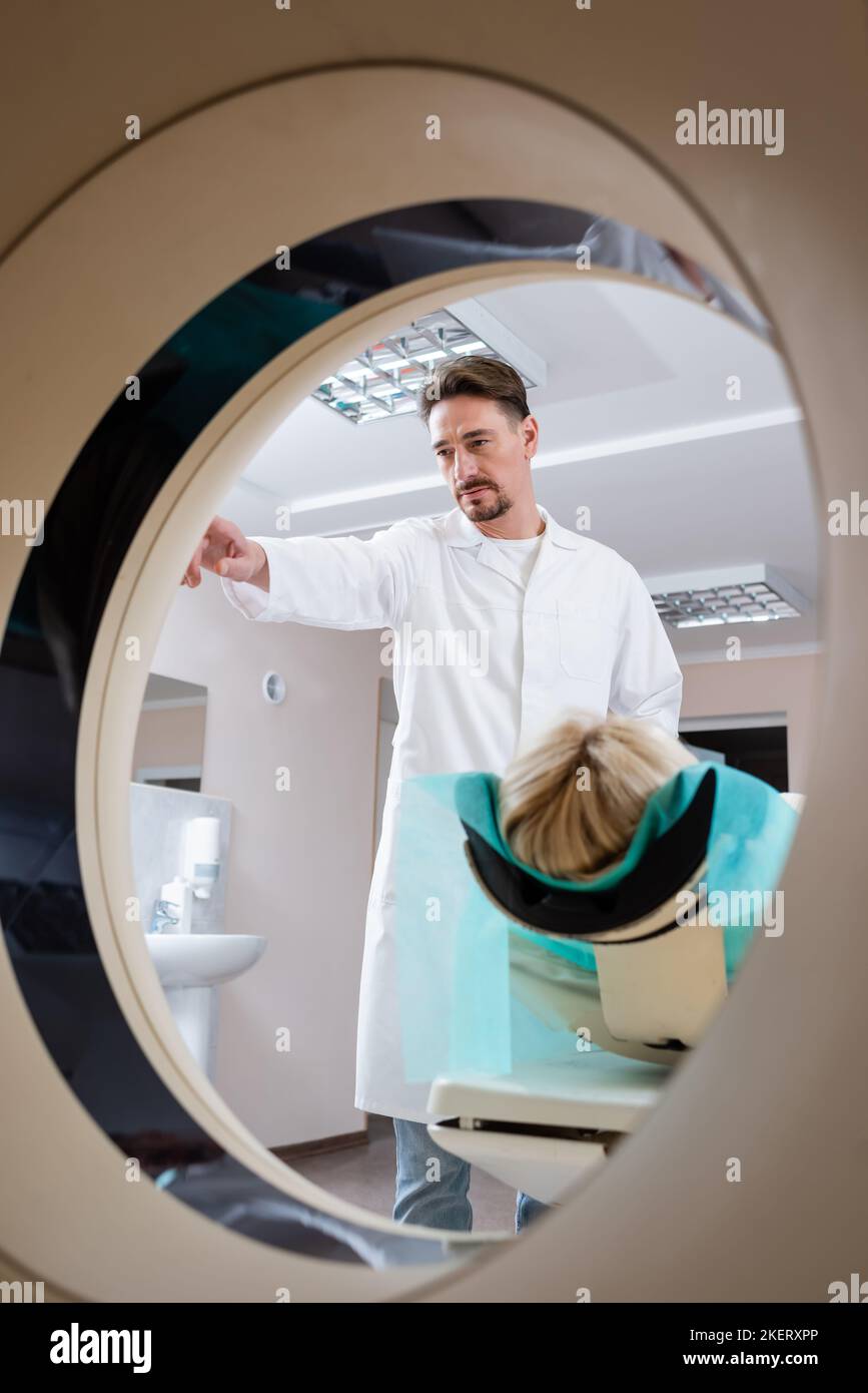 Woman during ct scanning procedure hi-res stock photography and images ...