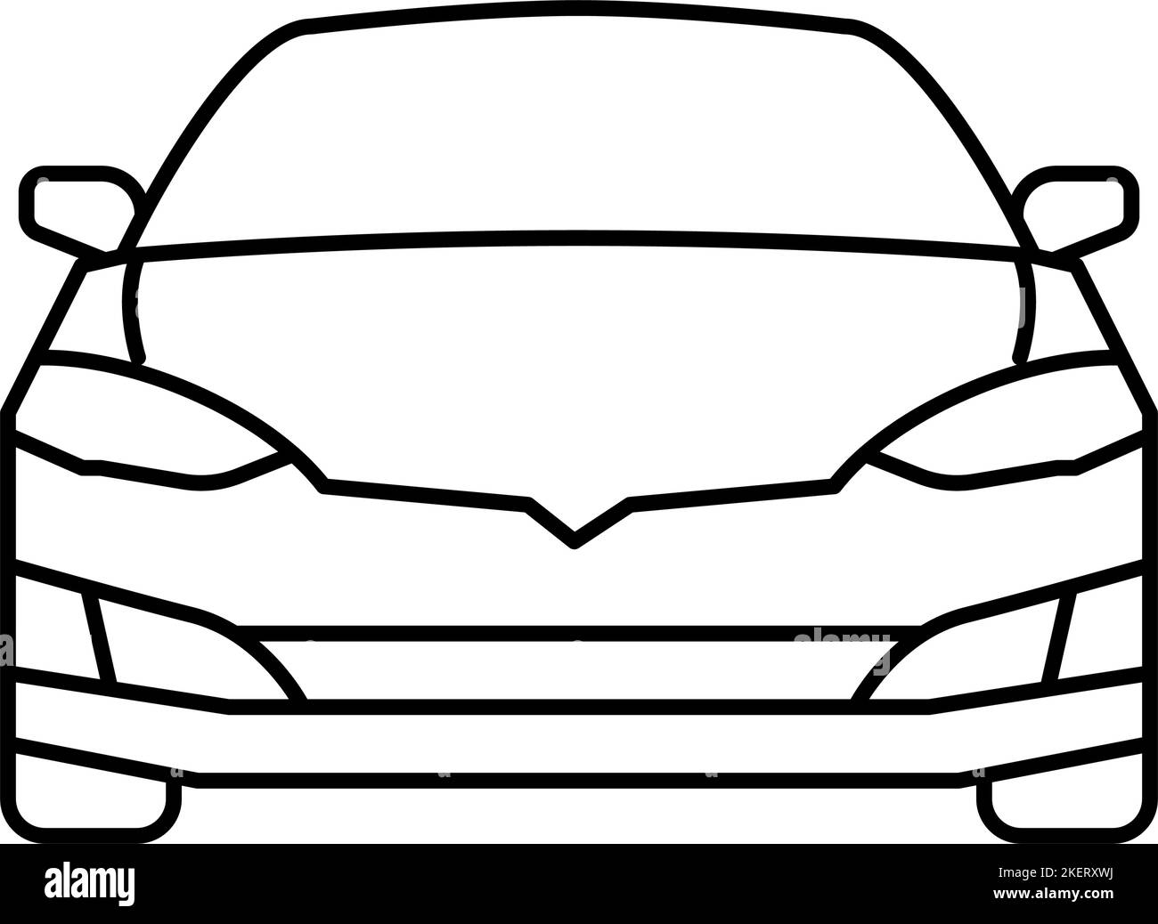 electric car transport vehicle line icon vector illustration Stock ...
