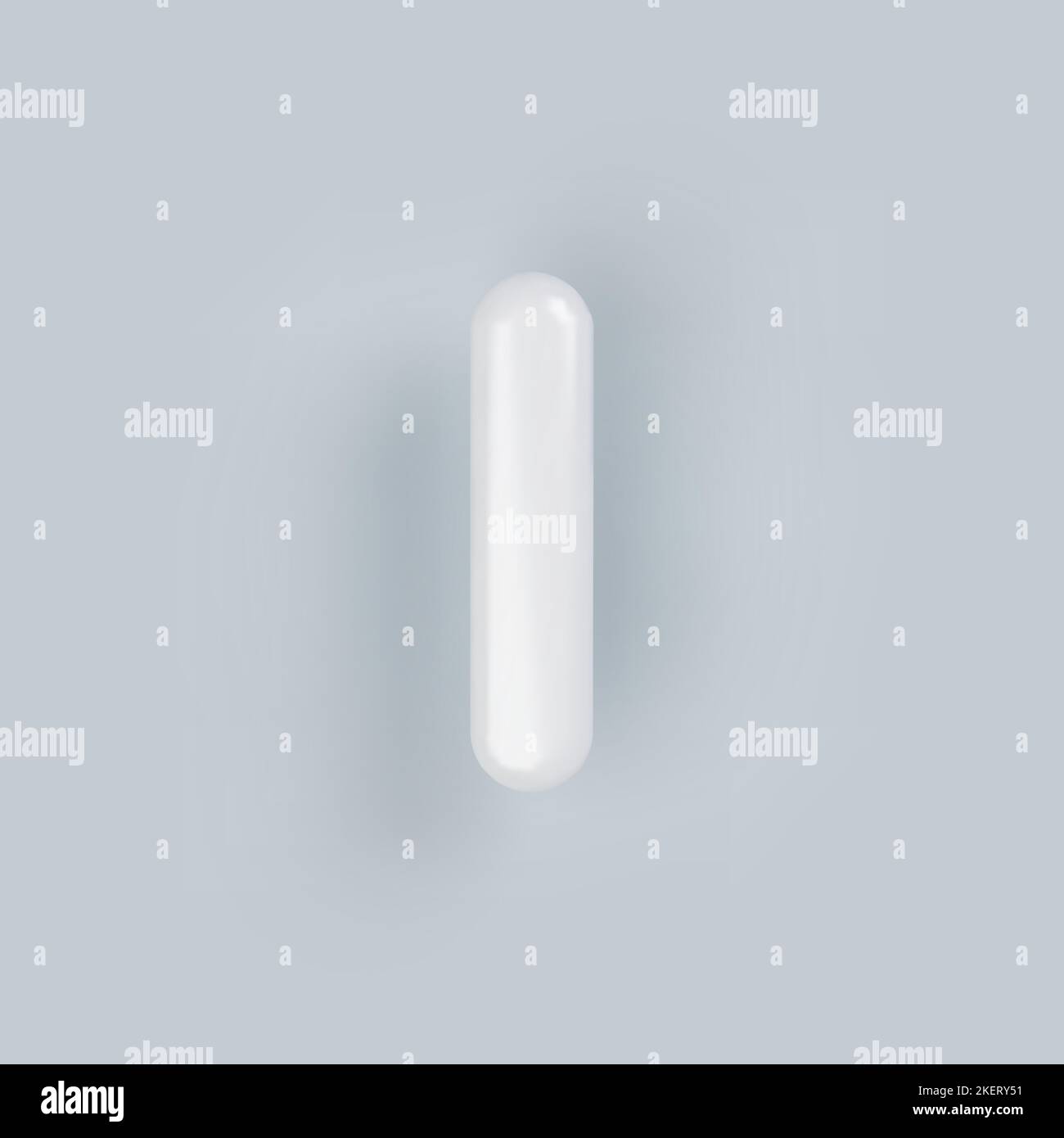 3D White plastic uppercase letter I with a glossy surface on a gray ...