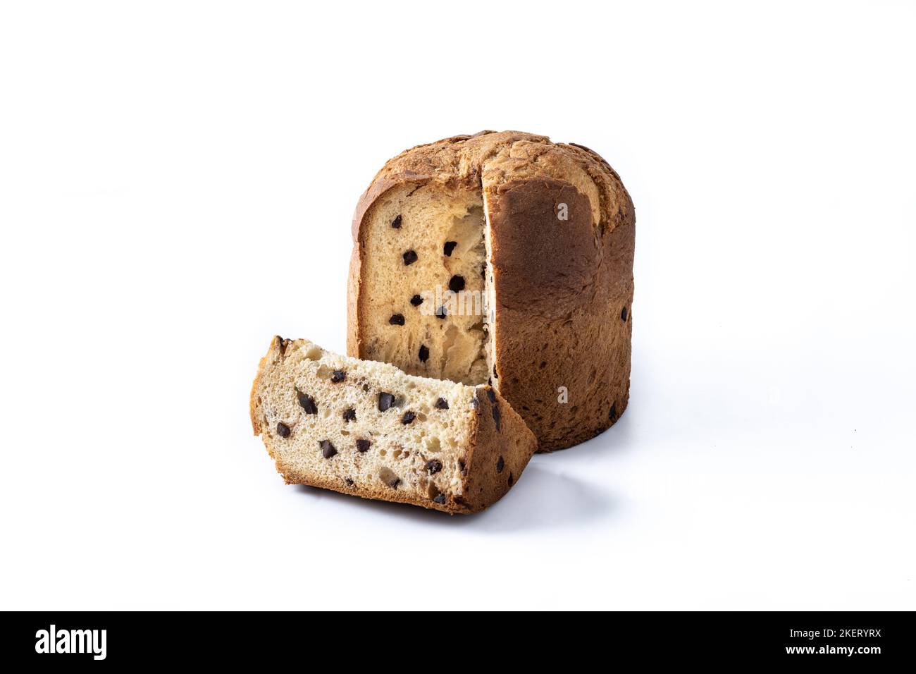 Traditional Christmas panettone isolated on white background Stock ...