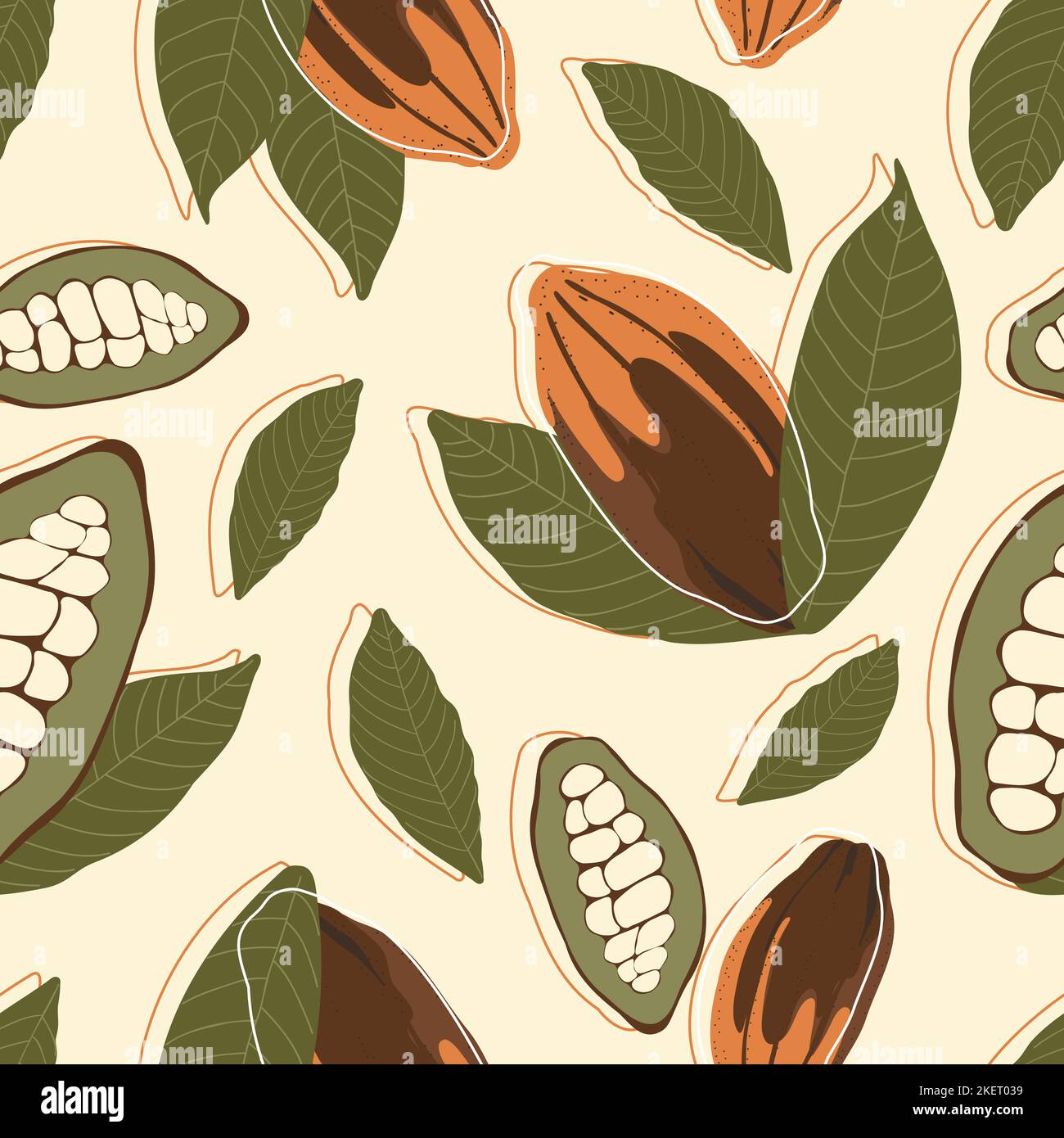 Inside of cacao pod Stock Vector Images - Alamy