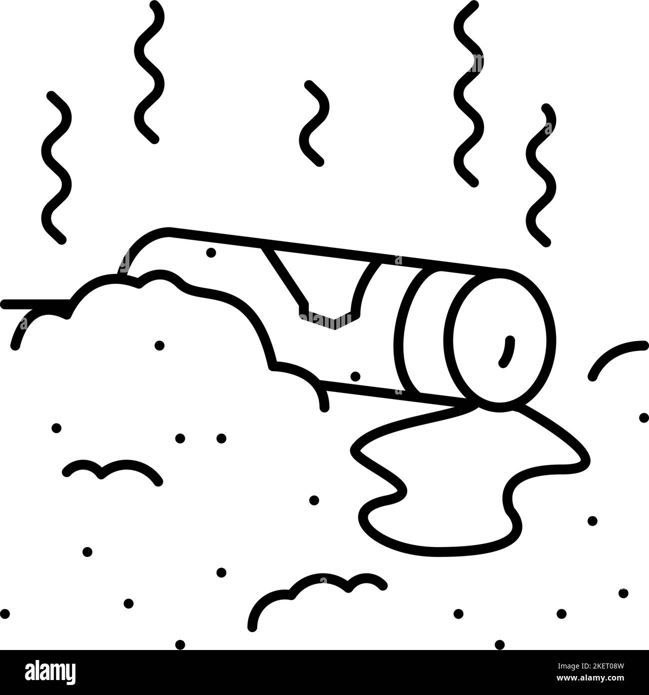 battery pollution line icon vector illustration Stock Vector Image ...