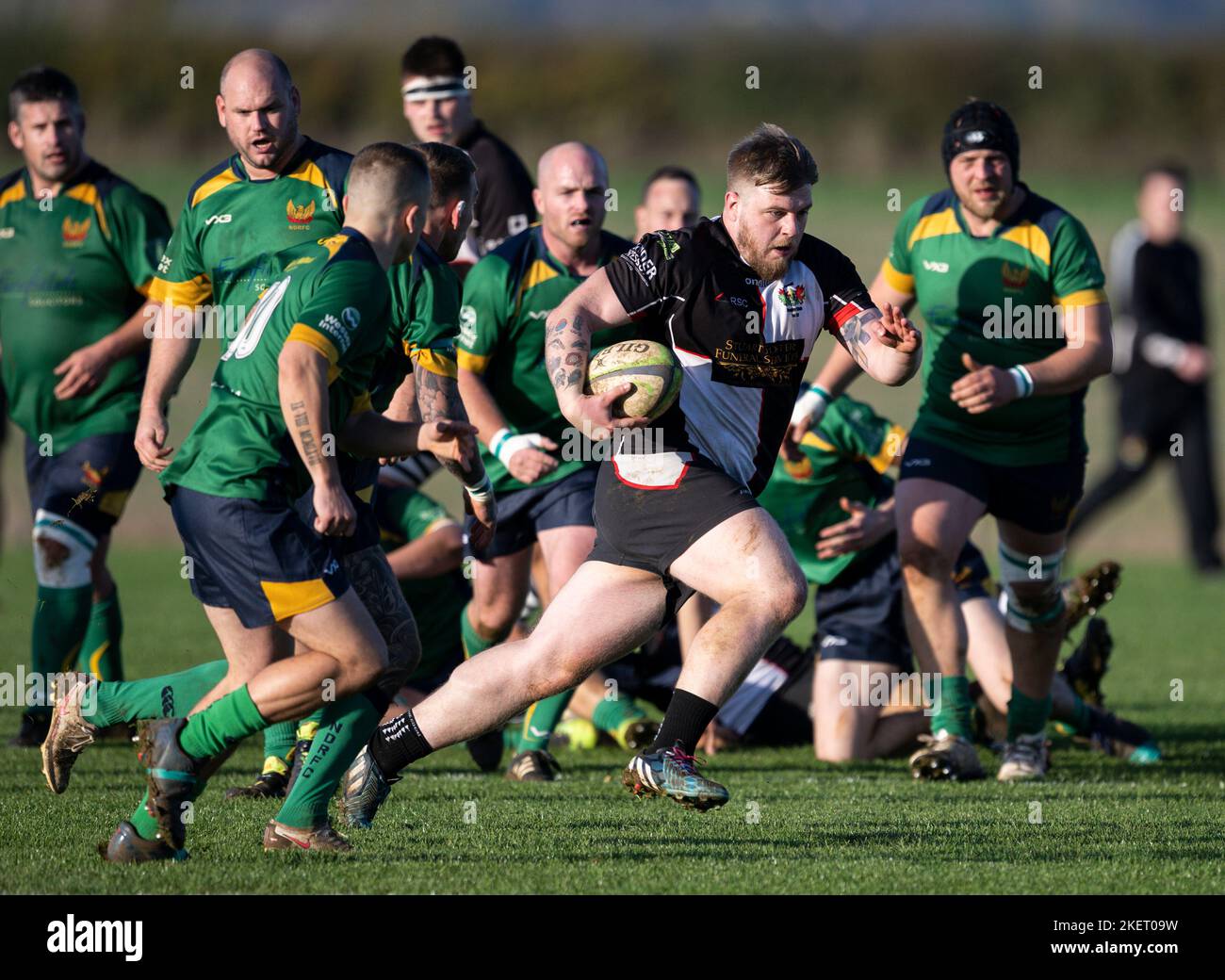 Rugby players in action. Dorset, England, United Kingdom Stock Photo ...
