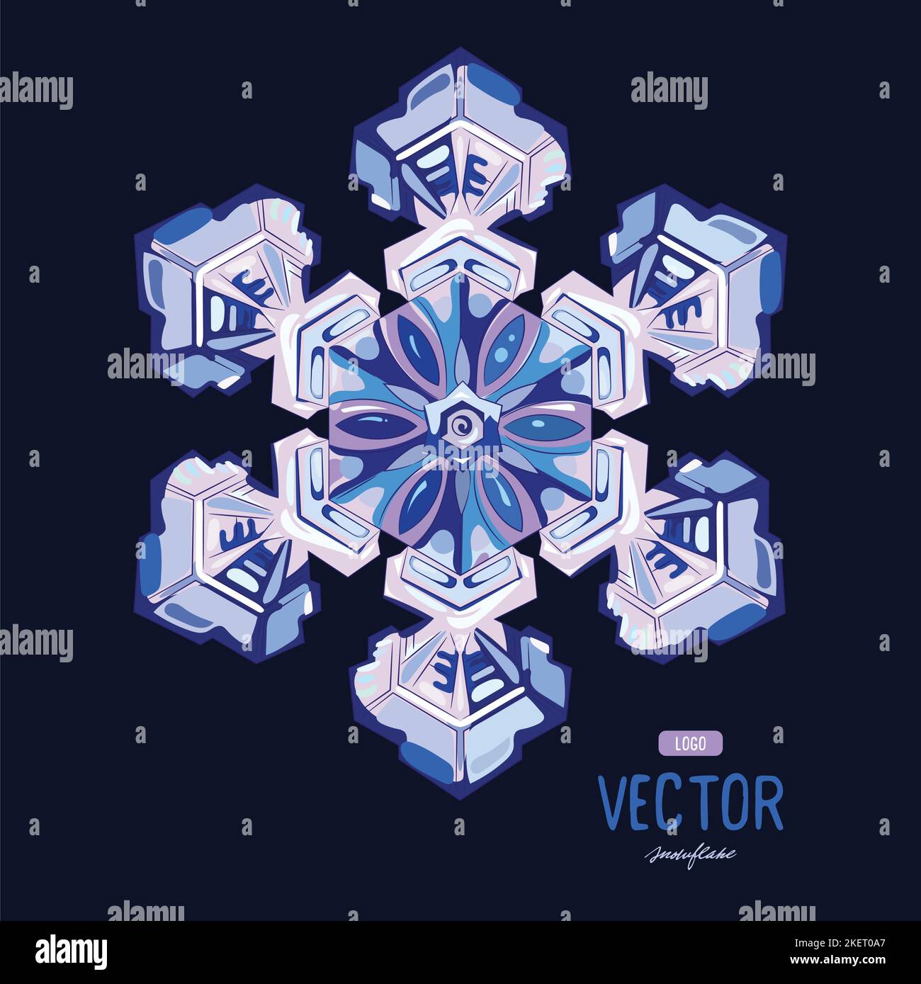 Natural crystal snowflake Stock Vector Image & Art - Alamy