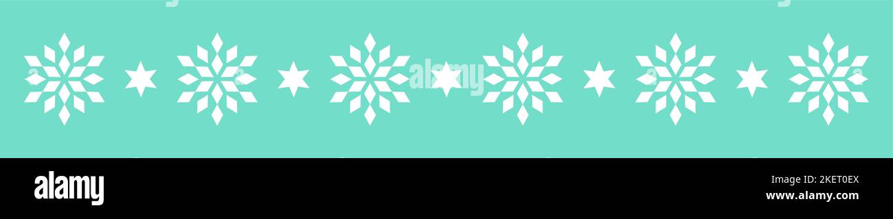Winter snowflakes and stars border. Christmas divider vector ...