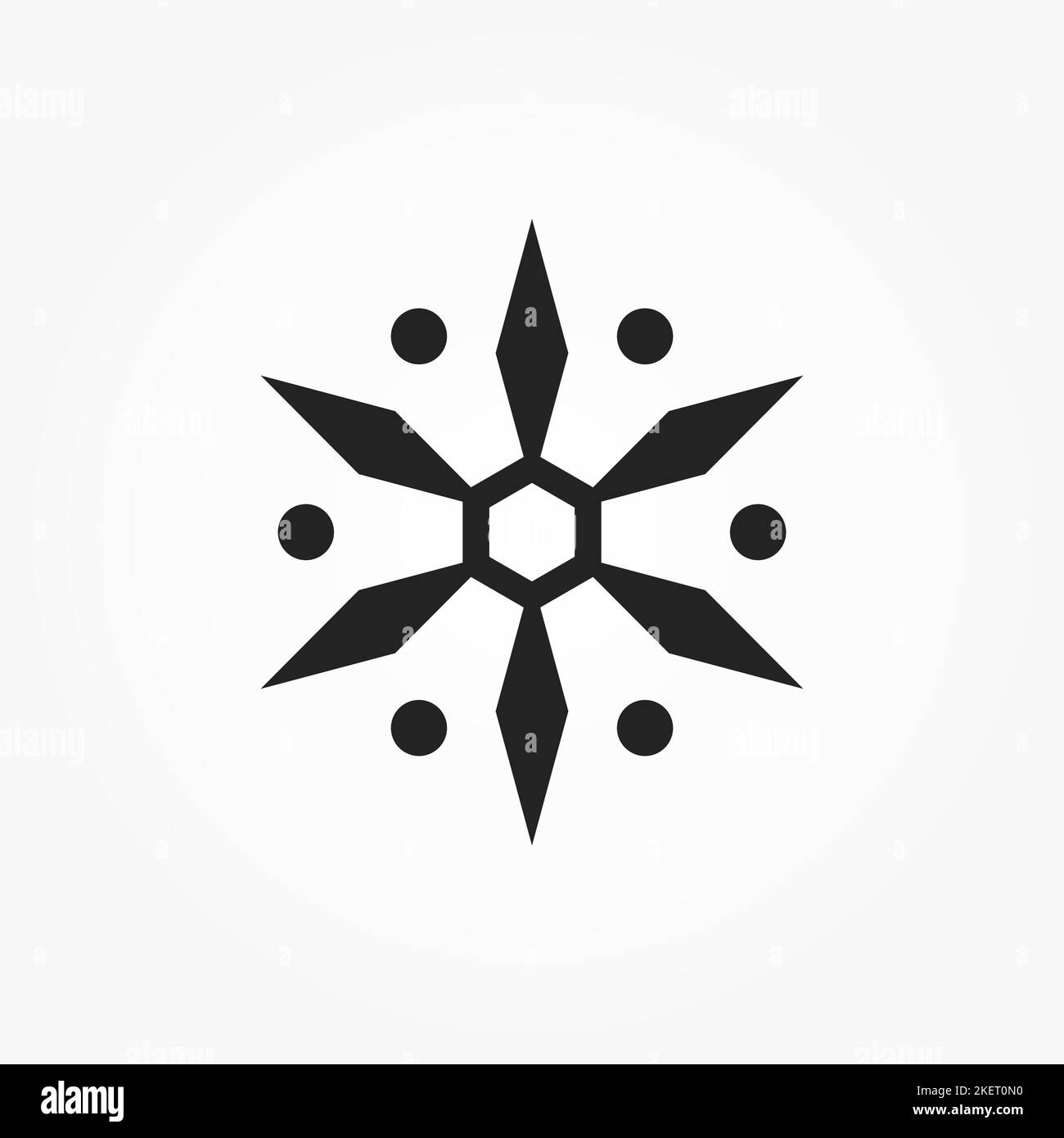 Snowflake symbol Christmas winter icon. Vector illustration Stock ...