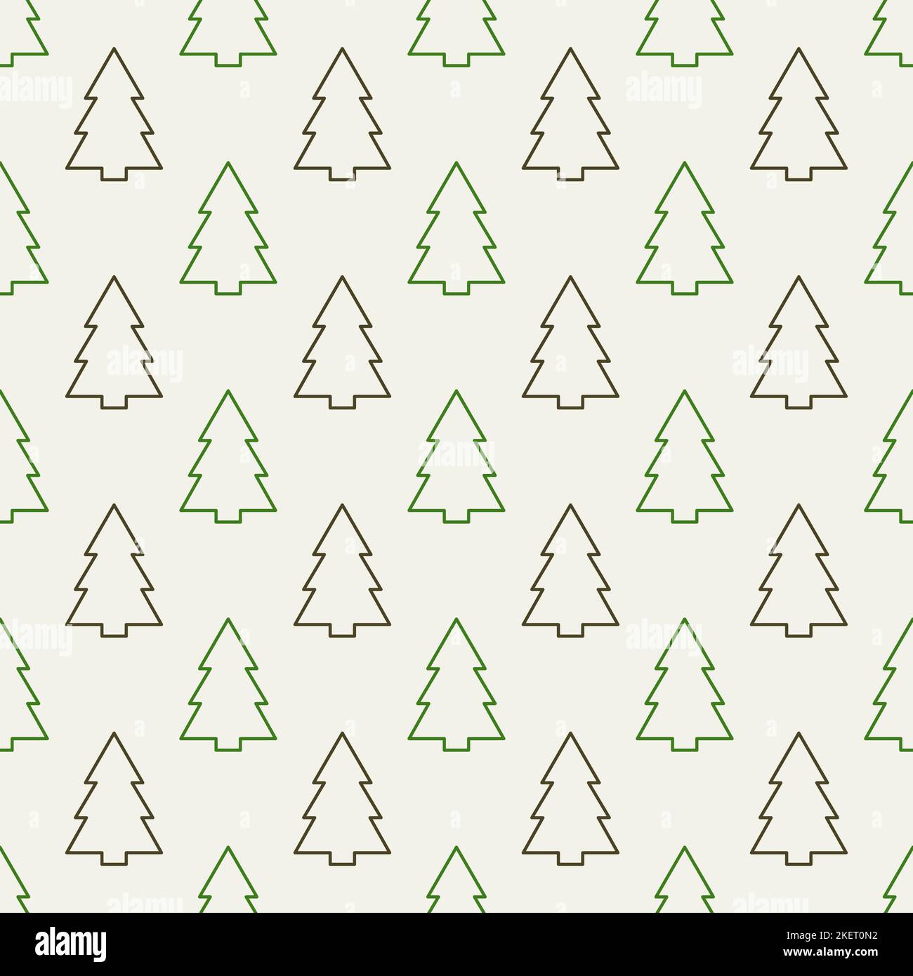Christmas trees line shapes seamless pattern. Vector illustration Stock ...
