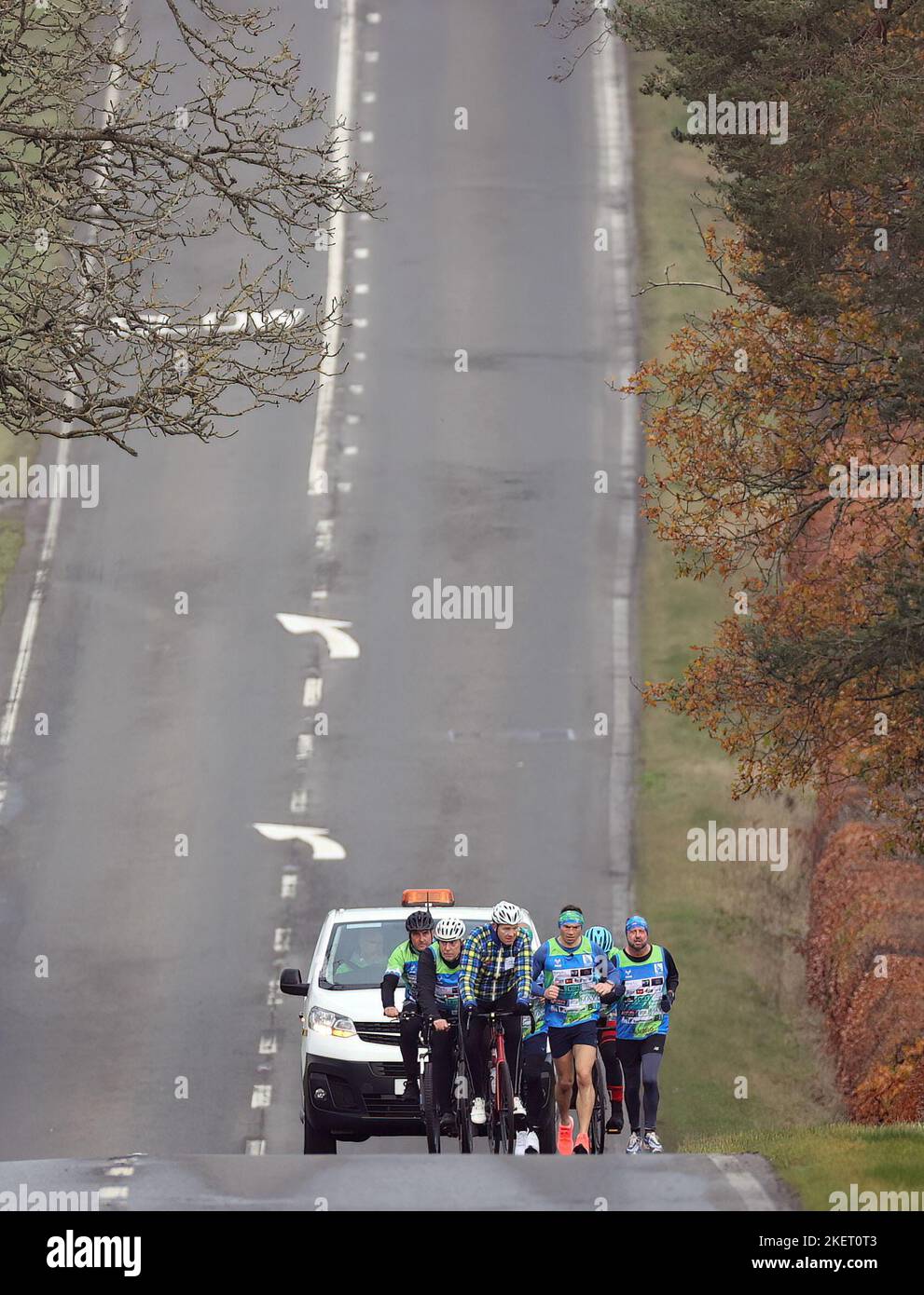 Kevin Sinfield arrives at his first official stop Edgerston during day ...