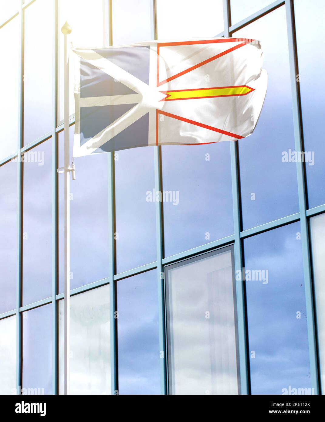 Flag of Newfoundland and Labrador on a flagpole Stock Photo - Alamy