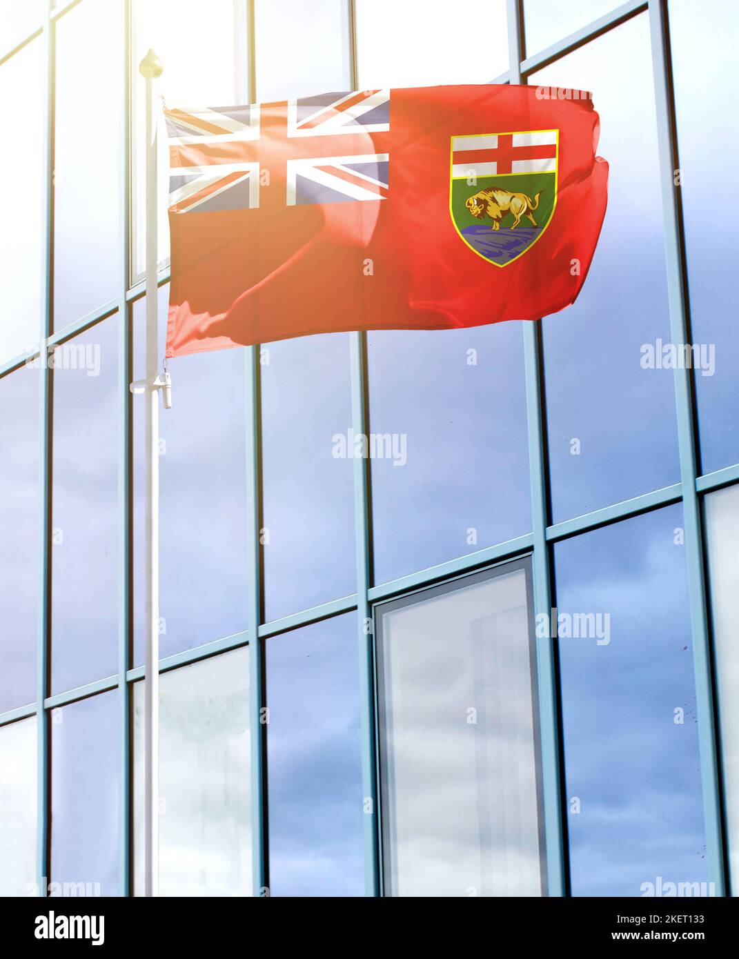 Flag of Manitoba on a flagpole Stock Photo - Alamy