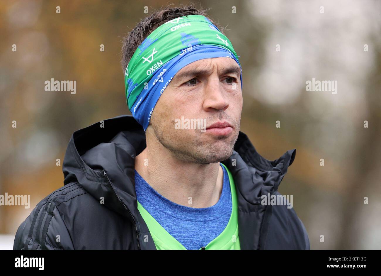 Kevin Sinfield arrives at his first official stop Edgerston during day ...