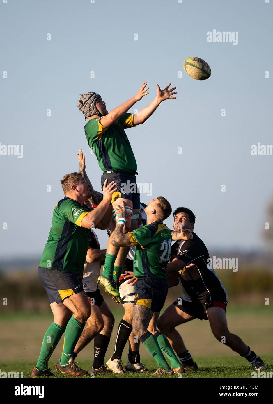 Rugby players in action. Dorset, England, United Kingdom Stock Photo ...