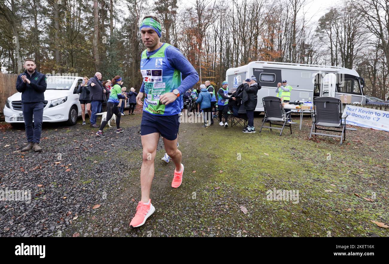 Kevin Sinfield leaves Edgerston during day two of the Ultra 7 in 7 ...
