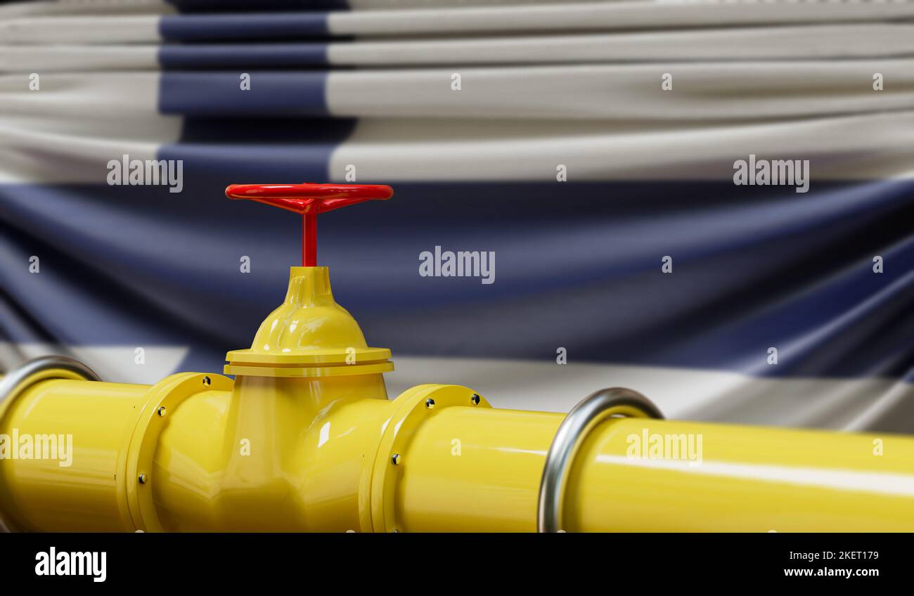 Finland oil and gas fuel pipeline. Oil industry concept. 3D Rendering ...