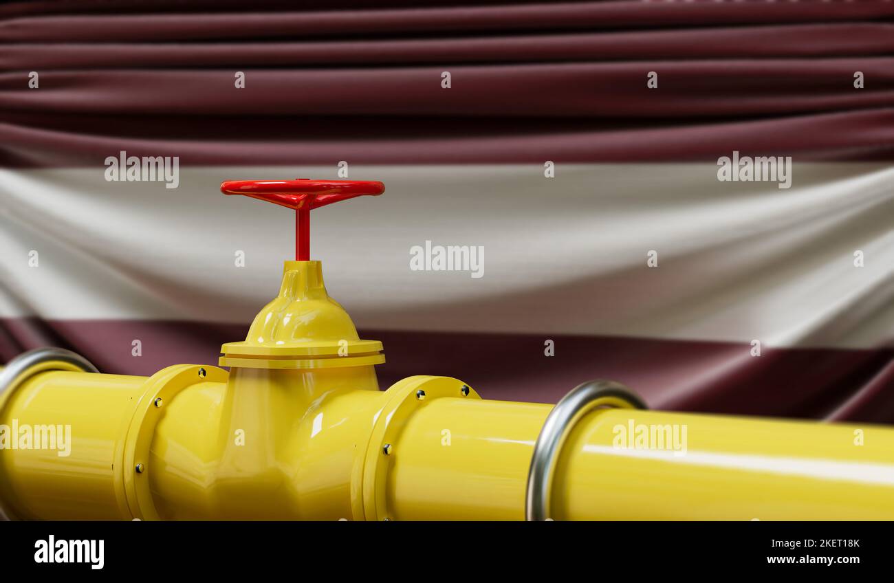 Latvia oil and gas fuel pipeline. Oil industry concept. 3D Rendering ...
