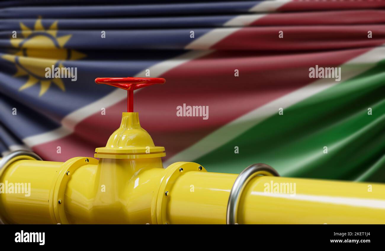 Namibia oil and gas fuel pipeline. Oil industry concept. 3D Rendering ...