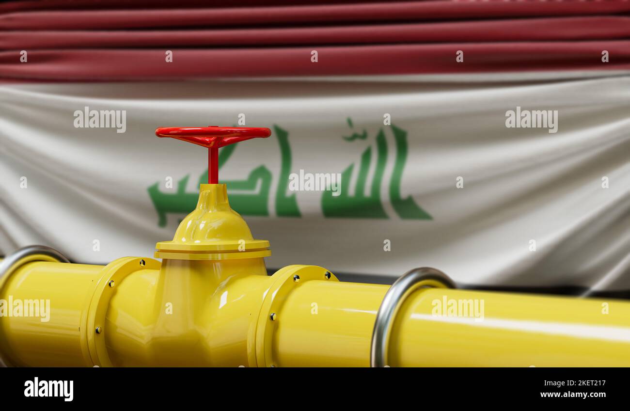 Iraq oil and gas fuel pipeline. Oil industry concept. 3D Rendering ...