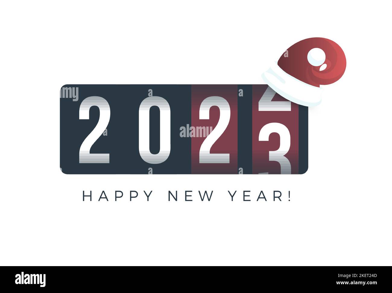 2023 counter numbers countdown with Santa hat. Happy New Year event ...