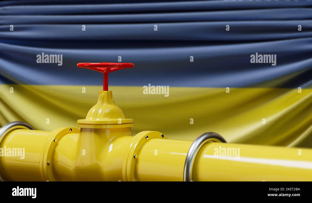 Ukraine oil and gas fuel pipeline. Oil industry concept. 3D Rendering ...