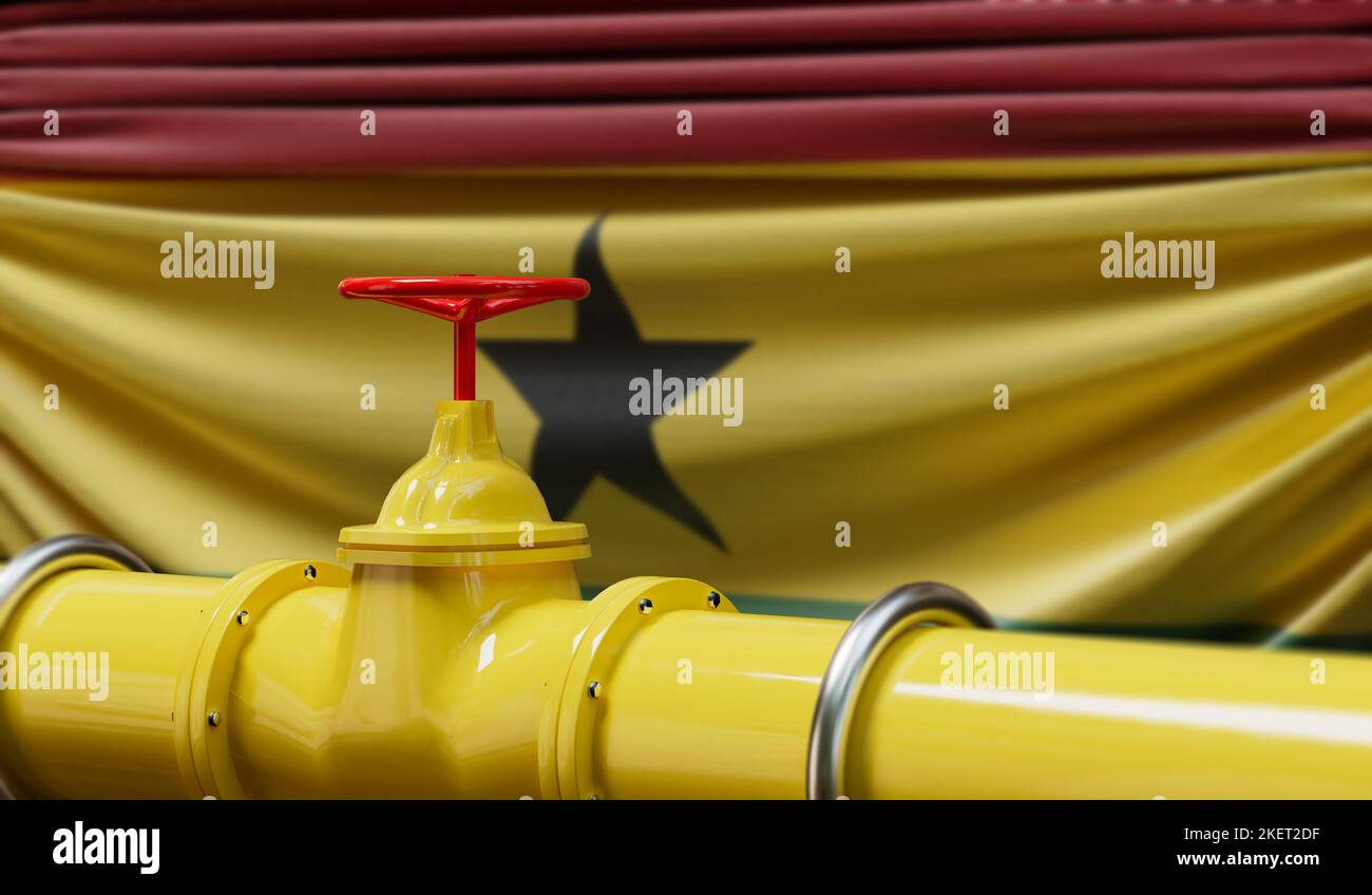 Ghana oil and gas fuel pipeline. Oil industry concept. 3D Rendering ...