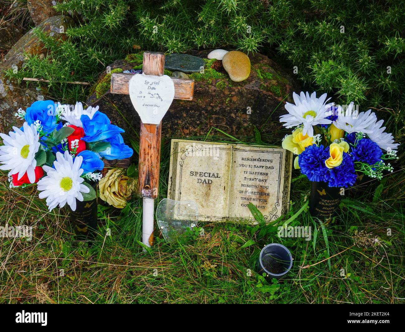Handmade, homemade, memorial to a special dad, granddad, at the shore ...