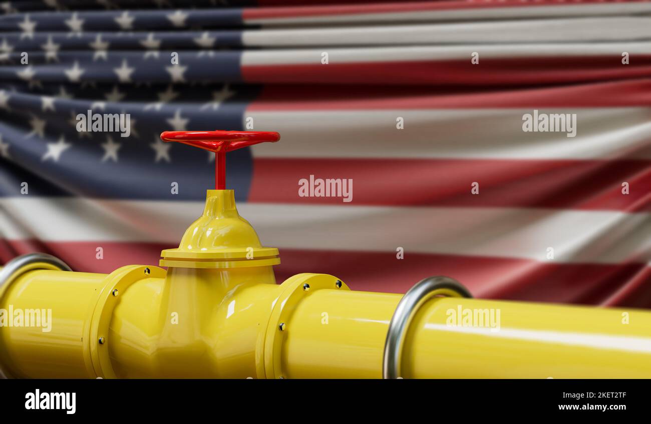 USA oil and gas fuel pipeline. Oil industry concept. 3D Rendering Stock ...