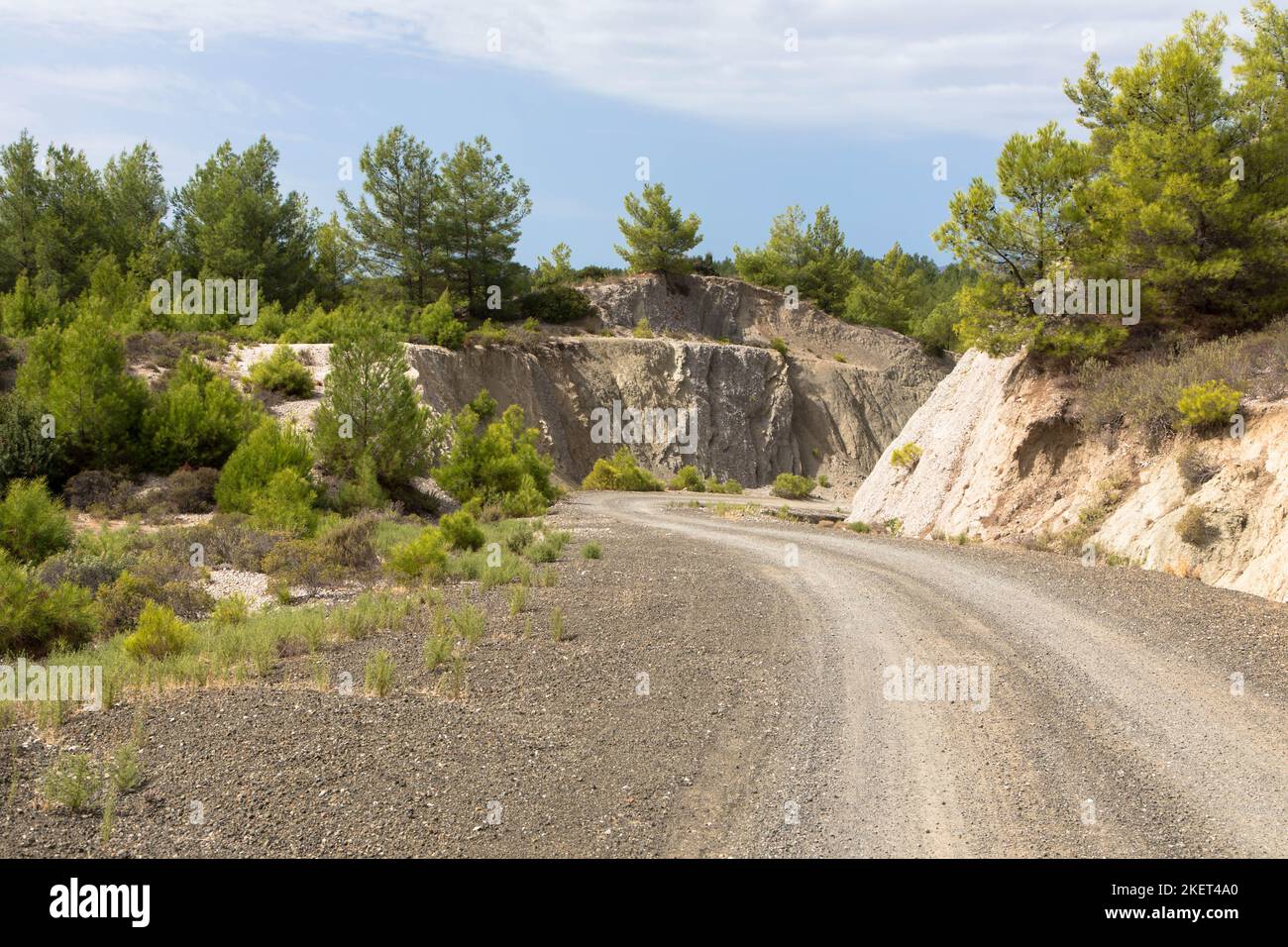 Sandy country road, 4x4 offroad trail. Near the Gadouras Dam. In the ...