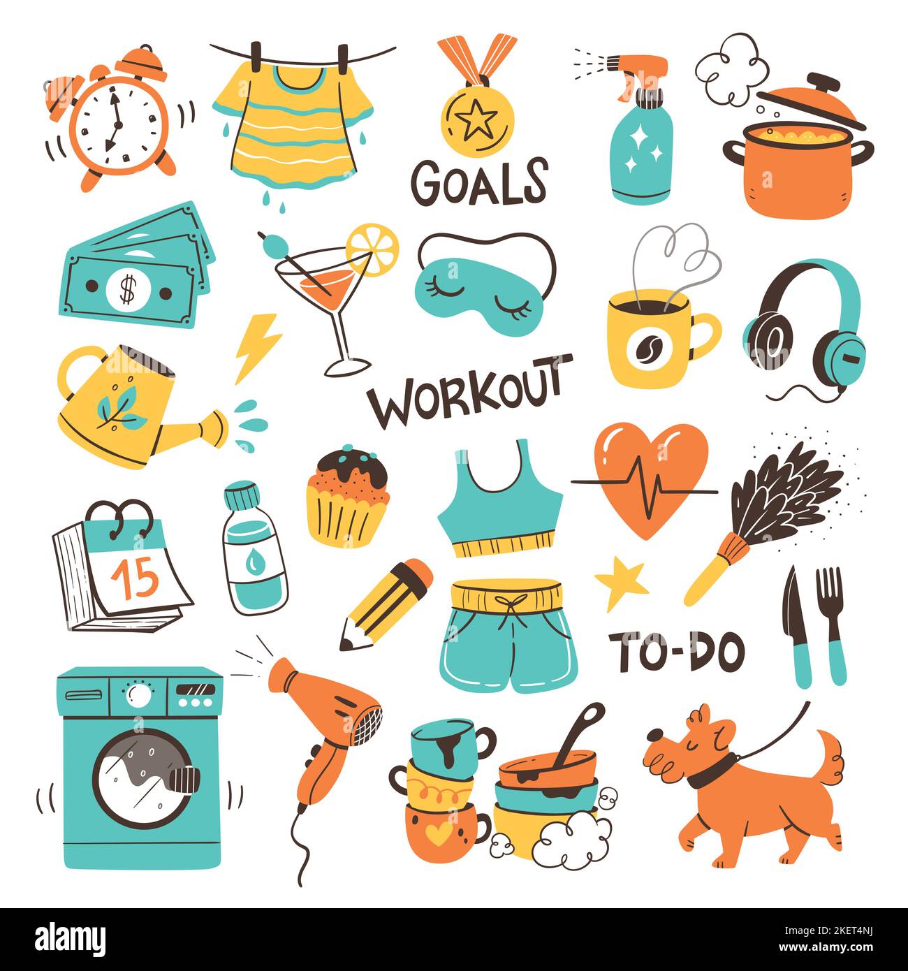 Clipart collection about daily routines and reminders. Perfect for ...