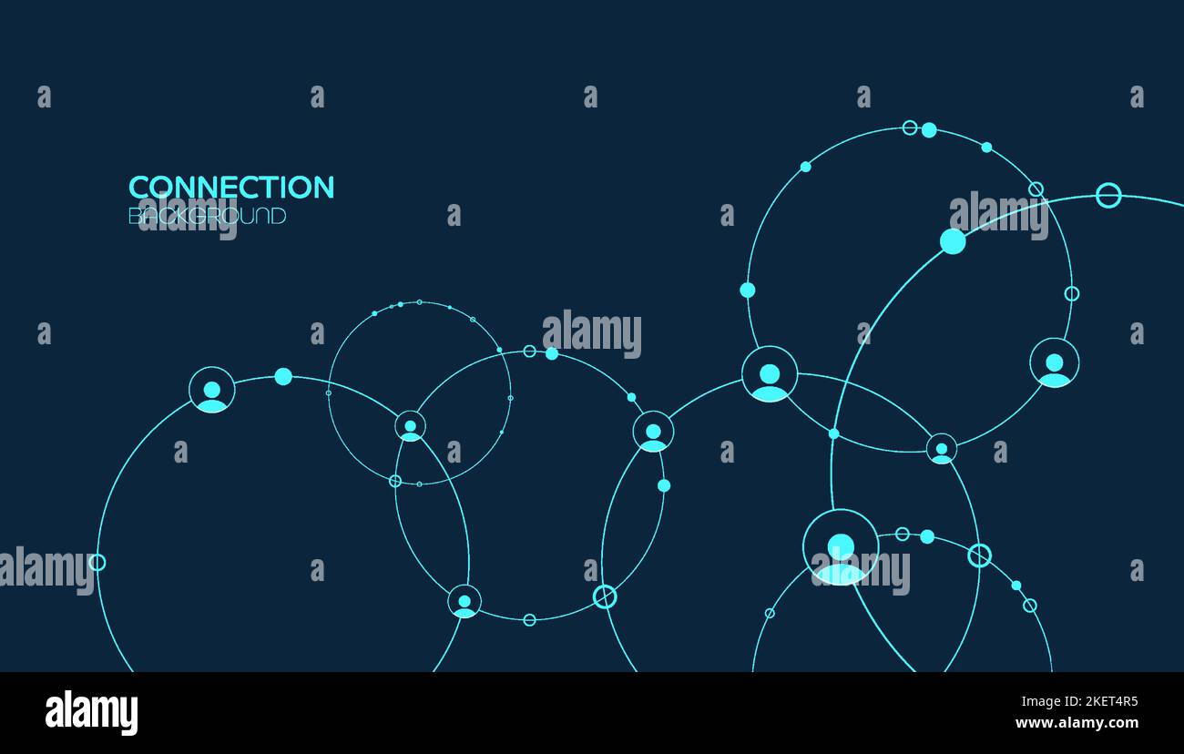 Network background. Connections with points, lines, and people icons ...