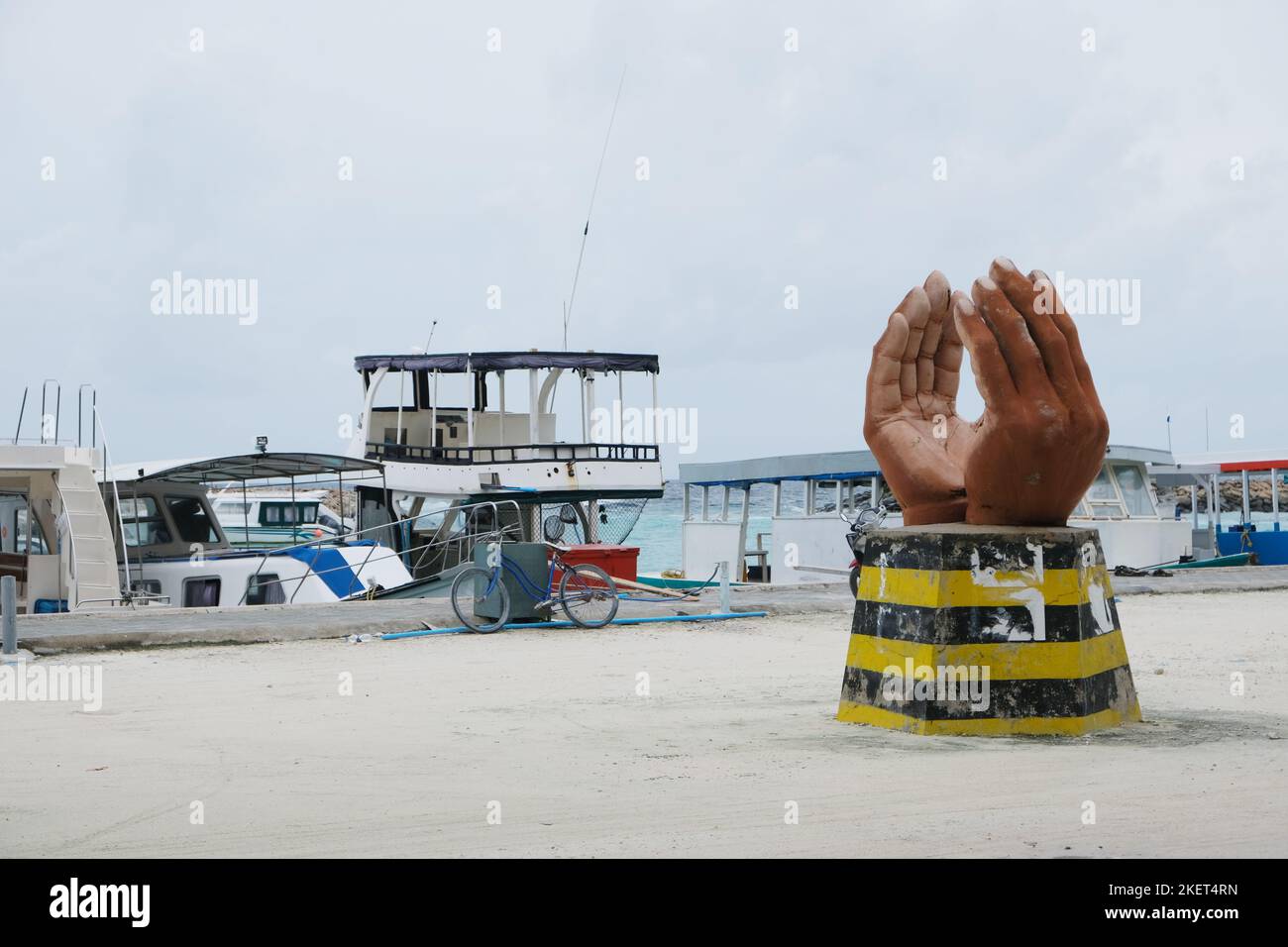 Local Monument with the Folded Hands at the Maafushi street, at ...