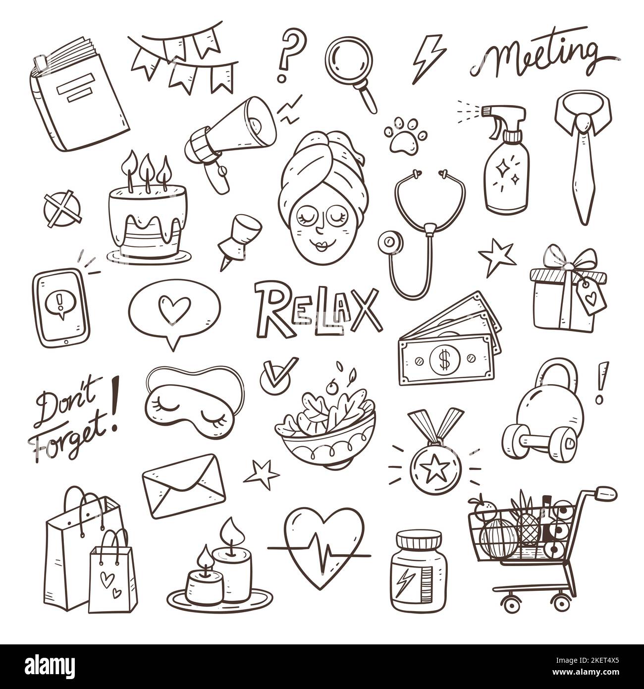 Clipart collection about daily routines and reminders. Perfect for ...